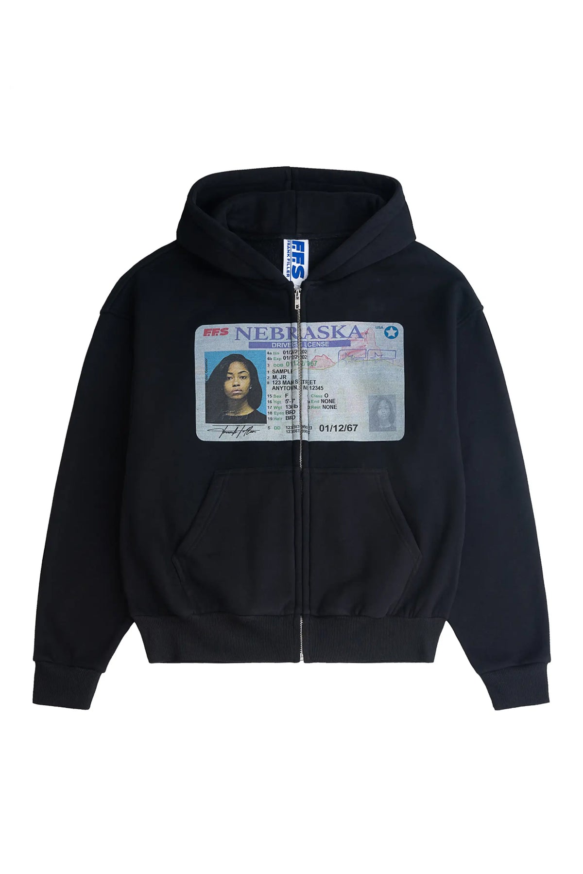 DRIVER LICENSE ZIP HOODIE BLACK
